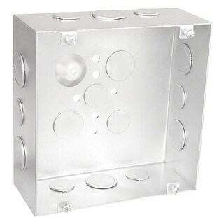 2 Pcs, 6 Square Junction Box, 2-1/2 in.Deep, 1/2 & 3/4 in. Knockouts ...