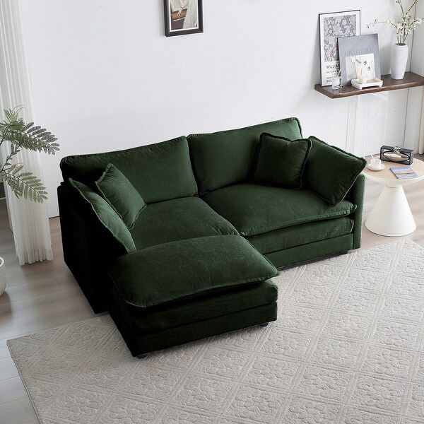 Modern L shaped sectional sofa with footstool for small space living On Sale Bed Bath Beyond 40698796