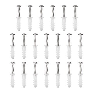 6 x 26mm Plastic Expansion Tube for Drywall with Screws, Translucent ...