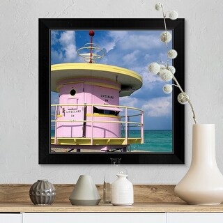"Art deco lifeguard station, Miami, South Beach, FL" Black Framed Print ...