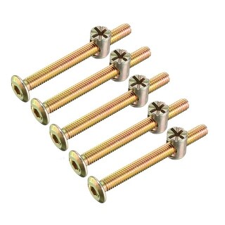 M6x60mm Furniture Bolt Nut Set Hex Socket Screw with Barrel Nuts 5Sets ...