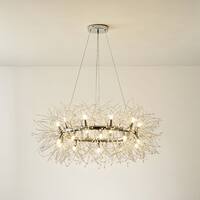 TOOLKISS Chrome Finish Luxury Chandelier,Adjustable Crystal Pendant ...