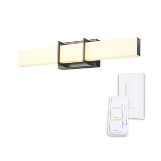24" Black Dimmable Color Adjustable LED Integrated Vanity Light with ...