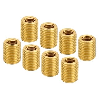 8pcs M10 to 1/4-28 Threaded Repair Insert Nut Reducing Nuts Brass Pipe ...