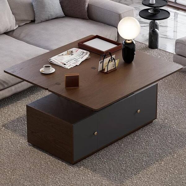 Multi-functional Rectangle Lift-top Coffee Table Extendable with ...