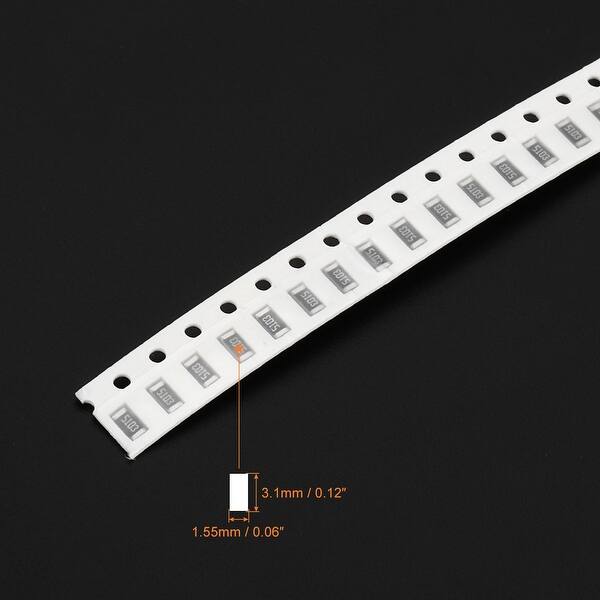 100 Pcs 1206 Chip Resistor 510K Ohm 1/4W Surface Mount Device Resistor ...