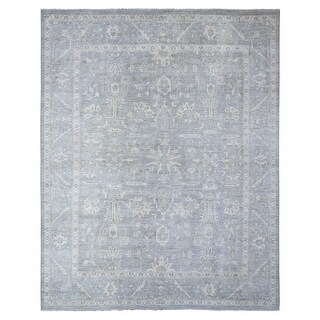 Nickel Gray, Hand Knotted, Finer Peshawar All Over Heriz Design ...