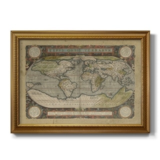 Embellished Antique World Map Premium Framed Canvas- Ready to Hang ...
