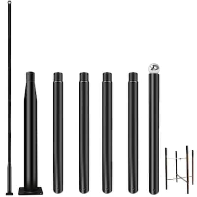 Street Light Pole 20ft Tall - Black Outdoor Adjustable Metal Street ...