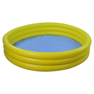 39" Yellow Triple Ring Round Inflatable Children's Swimming Pool - Bed ...