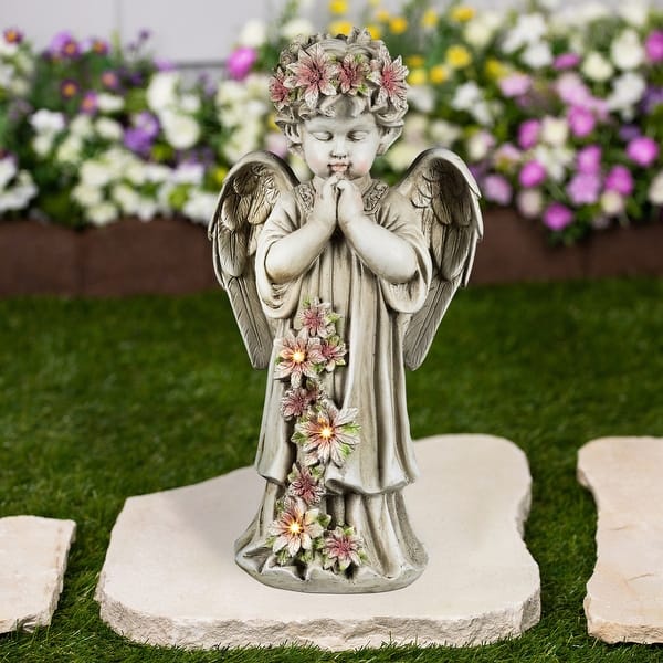 praying cherub statue