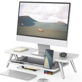 Fenge Monitor Stand, 23.6 Inch 2 Tiers Monitor Stands Riser - Bed Bath ...