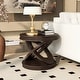 Retro Round Wooden End Table, Sofa Side Table with X-shape Base - Bed ...