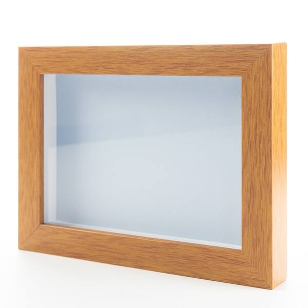 Honey Pecan 20x30 Wood Shadow Box with Blue Acid-Free Backing - With 5/ ...
