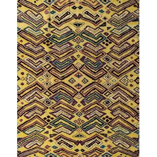 Ahgly Company Machine Washable Abstract Bee Yellow Area Rugs - Bed Bath ...