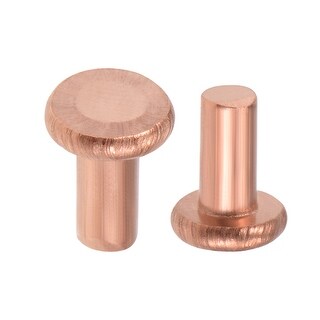 100 Pcs 1/8" x 15/64" Flat Head Copper Solid Rivets Fasteners - Copper ...