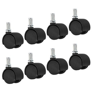 8Pcs Stem Swivel Casters Nylon 360 Degree Swivel Stem Wheels - Black ...