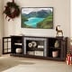 TV Console with Electric Fireplace, Open Storage and Side Cabinets ...