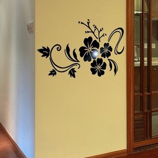 Acrylic 3D Flower Rattan Pattern Wall Sticker Diy Home Room Decal ...