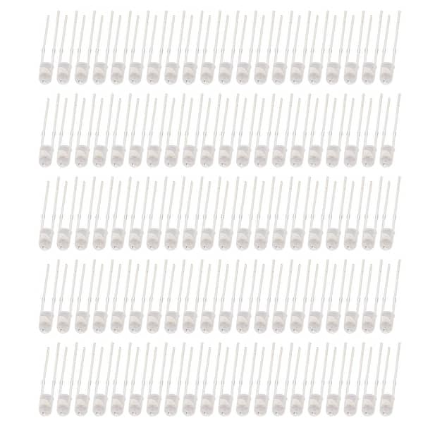 DC 3-3.2V 20mA Bright LED Lamp 3mm Round Warm White Light Emitting ...