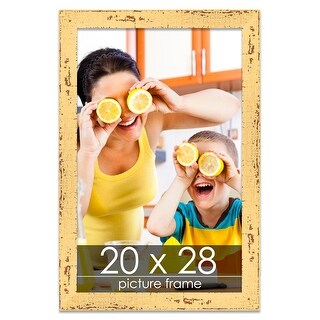 20x28 Shabby Chic / Farmhouse Yellow Complete Wood Picture Frame with ...