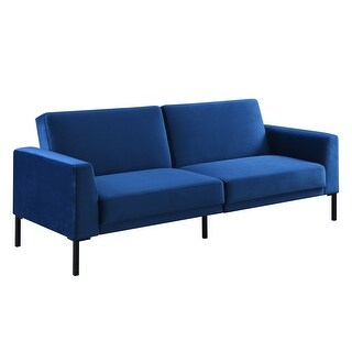 Velvet Upholstered Modern Multiple Convertible Folding Futon Sofa Bed ...