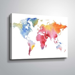 Gentle Rainbow world map by Irina Sztukowski Gallery Wrapped Canvas ...