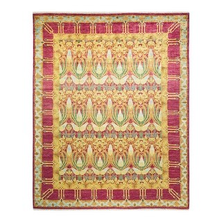 Arts & Crafts, One-of-a-Kind Hand-Knotted Area Rug - Purple, 7' 10" x 9 ...