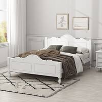 Minimalist Style Queen Wood Platform Bed Frame w/ Stunning White ...