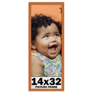 14x32 Frame Honey Pecan Brown Picture Frame - Modern Photo Frame - Bed ...