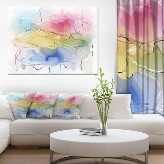 Designart "Abstract Floral Illustration Design" Extra Large Floral Wall ...