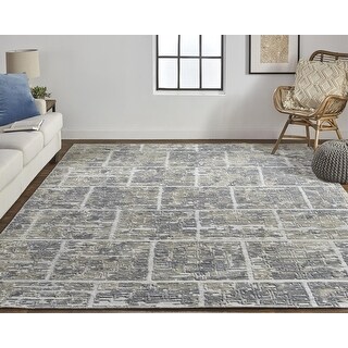 8' X 10' Gray And Ivory Abstract Hand Woven Area Rug - 3'6" - Bed Bath ...