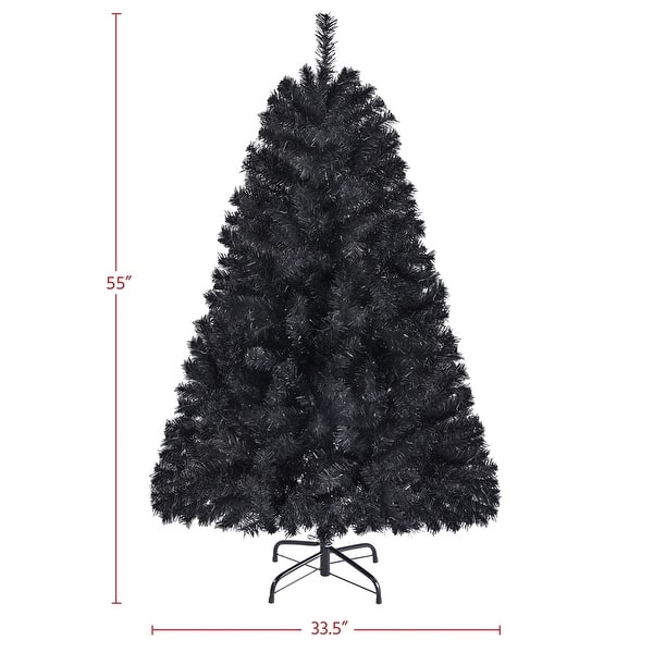 Yaheetech 4.5Ft/6Ft/7.5Ft Black Artificial Christmas Tree for Holiday ...