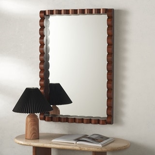 SAFAVIEH Home Charli 26 x 39-inch Vertical Rectangle Walnut Mirror - 26 ...