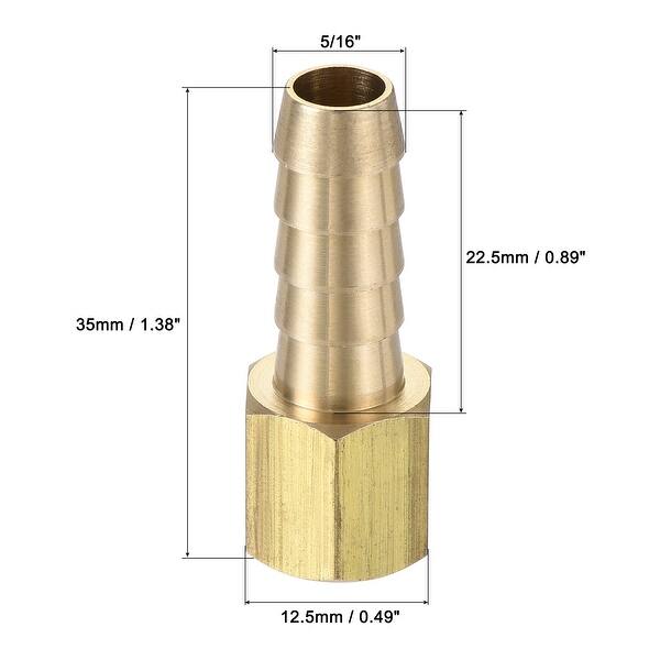 Brass Barb Hose Fitting Connector Adapter Barbed x NPT Female Pipe - Golden - Bed Bath & Beyond ...