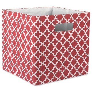 Rust Red Cube Storage Bin with Lattice Design 13" - Bed Bath & Beyond ...