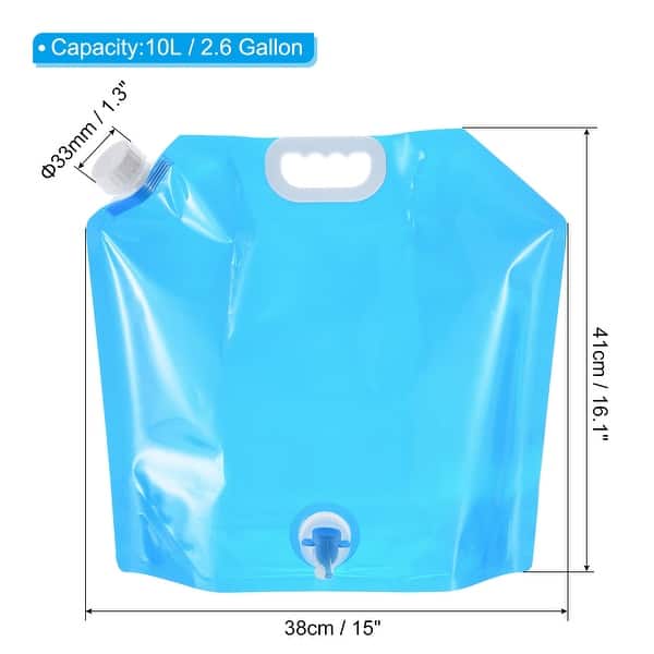 10L Collapsible Water Container Bag with Spigot, PE Folding Water Jug Blue - White - Bed Bath ...