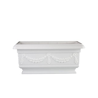 White Rectangular Pedestal Planter - Bed Bath & Beyond - 36882048