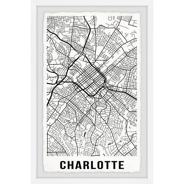 'Charlotte Map' Framed Painting Print - Bed Bath & Beyond - 33983677