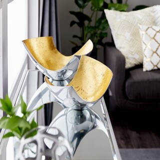 Gold Aluminum Metal Decorative Bowl Decorative Bowl with Gold Interior ...
