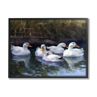 Stupell Five Ducks in Pond Framed Giclee Art Design by Ziwei Li - Bed ...