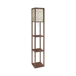 Macchino Square Floor Lamp with 3 Shelves Cappuccino - Bed Bath ...