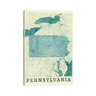 iCanvas "Pennsylvania Map" by Hubert Roguski Canvas Print - Bed Bath ...