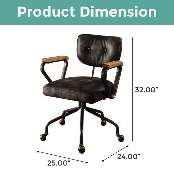 Swivel Seat office chair Black rolling chair Leather work chair - Bed ...