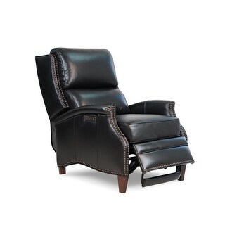 Leather Power Recliner With Adjustable Headrest And Removeable Cushion ...