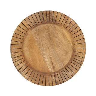 Textured Slit Edges Wooden Charger Plate (Set of 4) - Bed Bath & Beyond ...