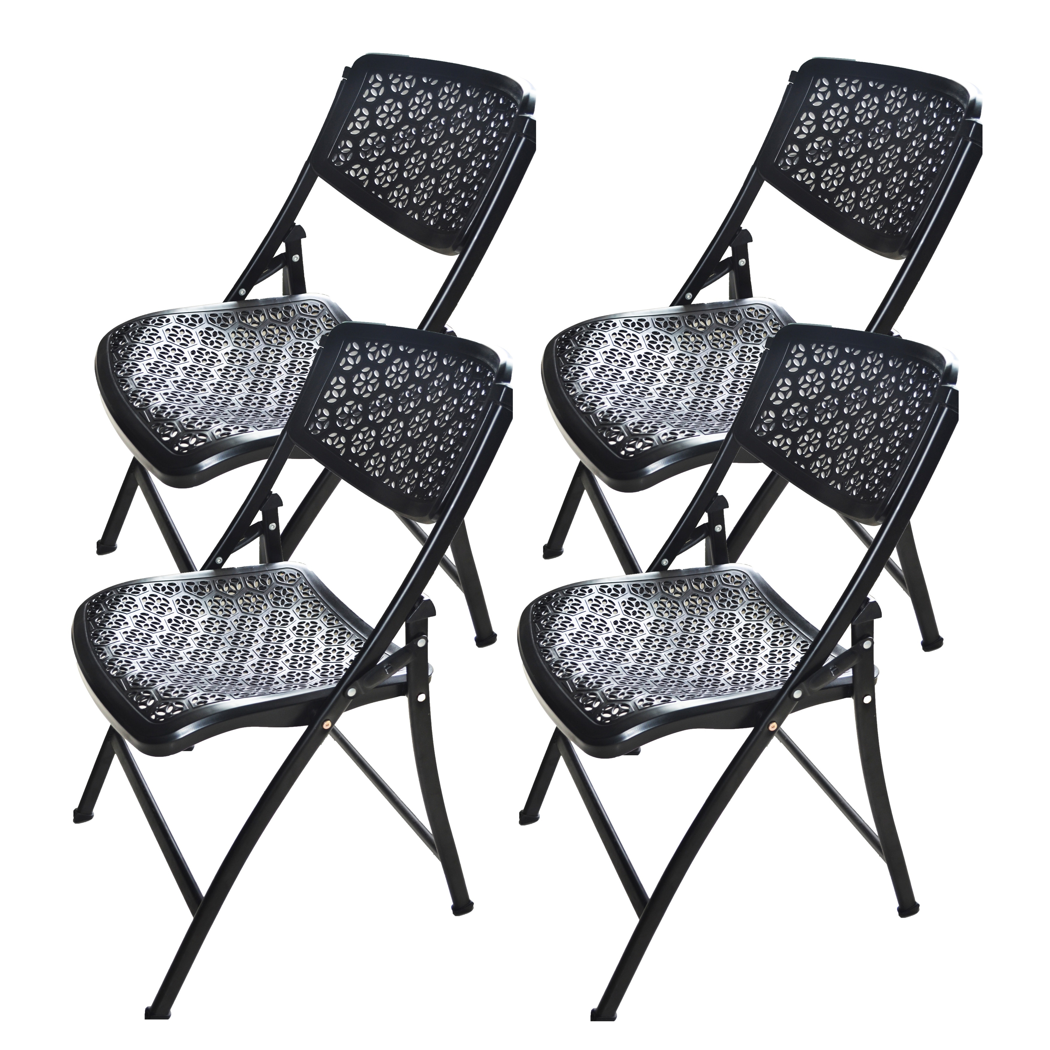 Modern Mesh Folding Chair with Honeycomb Design, Extra-Wide Seat Side ...
