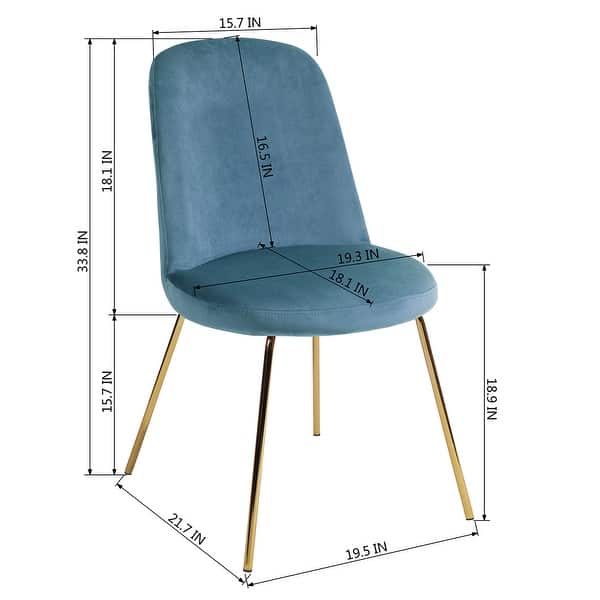 Velvet Upholstered Dining Chairs High Back Side Chairs Modern Armless ...