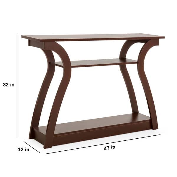 47in 3-Shelf Entryway Display Console Accent Table - Coffee - Bed Bath ...