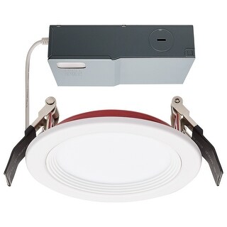10W LED Fire Rated 4 in. Direct Wire Downlight Round Shape White Finish ...